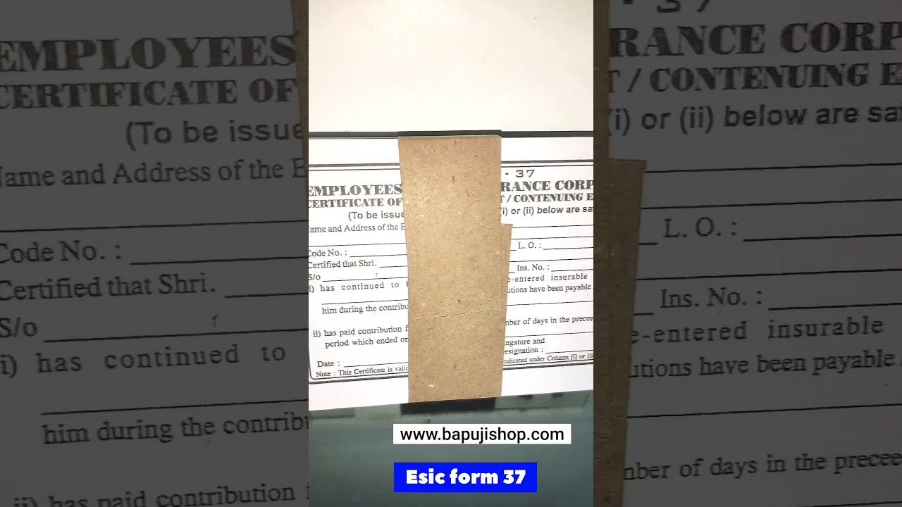 Esic form 37 filled sample #esicrecruitment #employees
