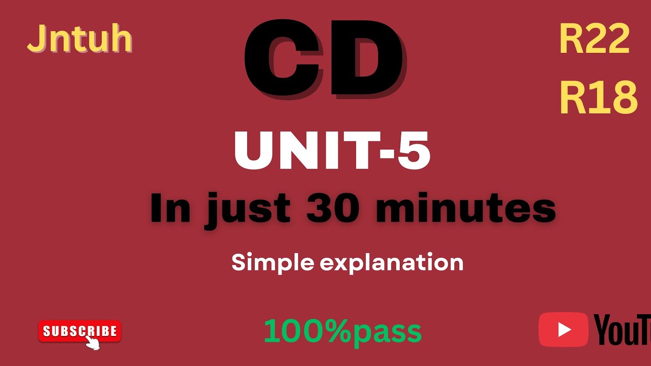 CD unit 5 | In just 30 minutes | simple explaination | 100% PASS 