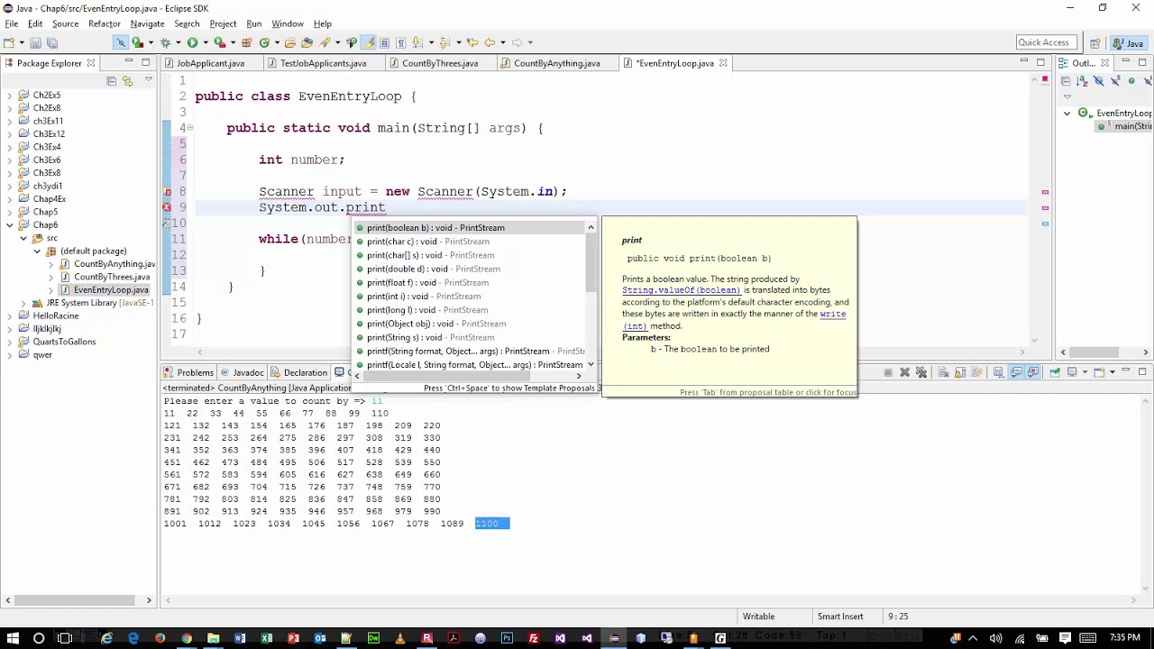 Java Programming 1 - Chapter 6 Exercise 3