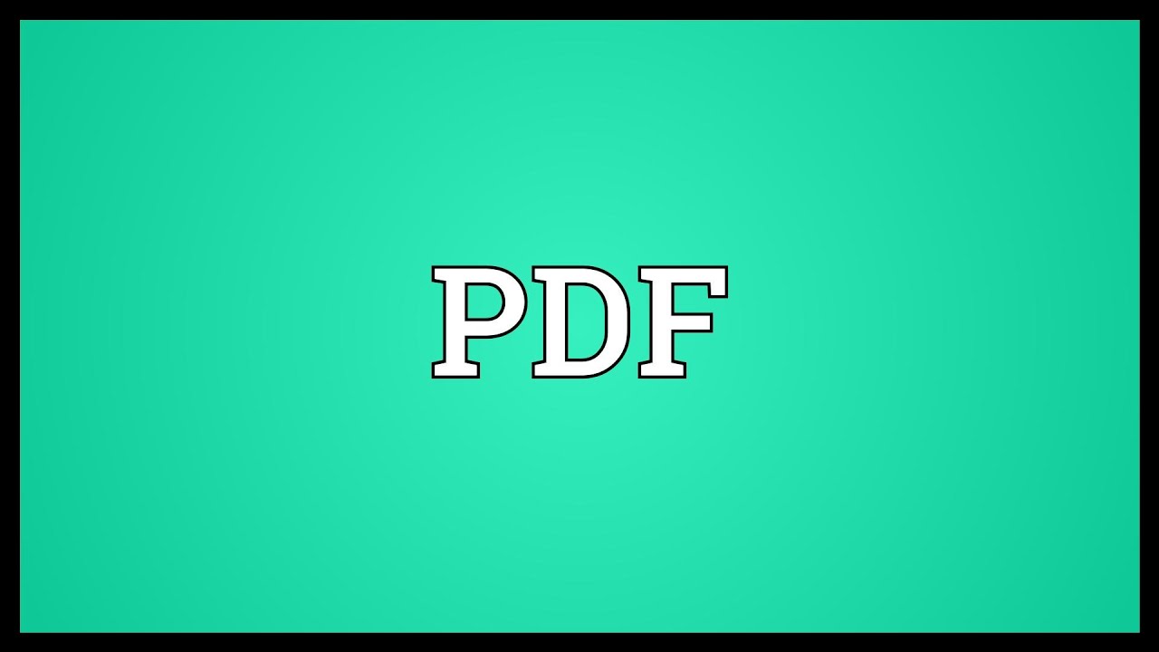 PDF Meaning