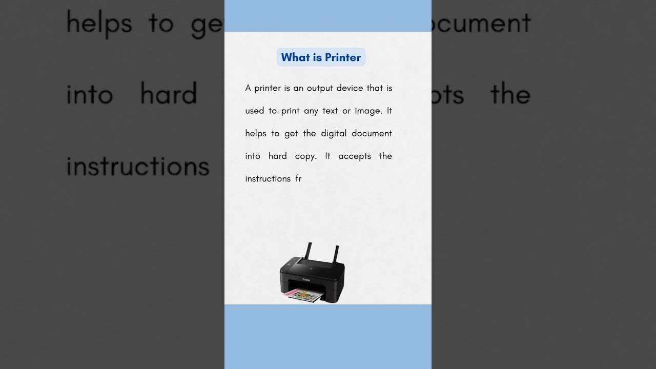 What is Printer | Computer Fundamentals |