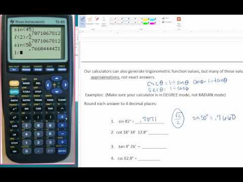 trig functions on calculator