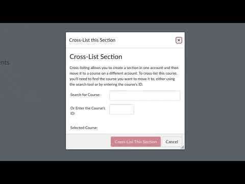 How to Cross-list a Course on Canvas at SDSU