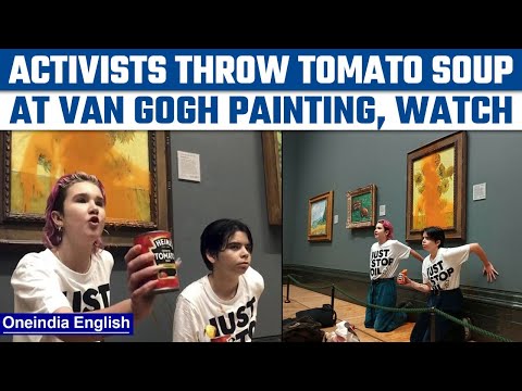 Just Stop Oil Protests: Activists throw soup on Van Gogh painting | Oneindia News *International