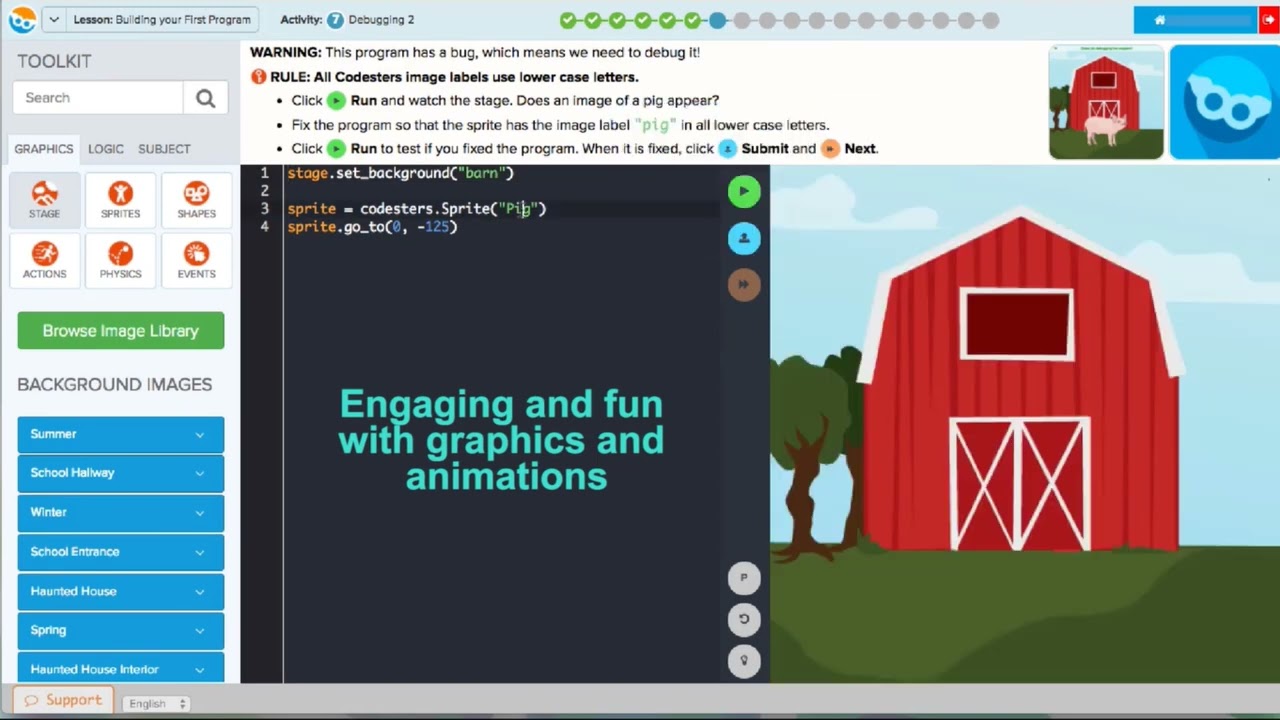 EasyCode Pillars Powered by Codesters and Learning.com Highlight Video