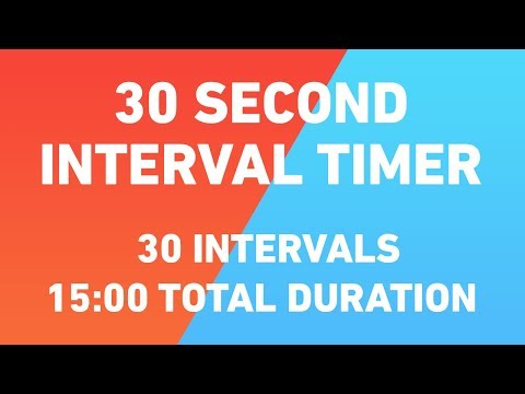 30 Second Interval Timer, 30 intervals, 15 minutes duration