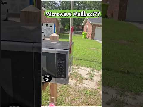 Mailbox Microwave???😱 #mail #usps #everyday #neighborhood #unusual #america #improvise #relateable
