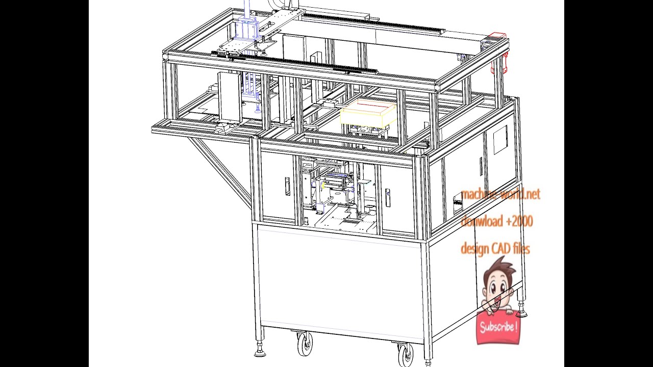 Carton folding machine-industrial 3D model : machine-world.net P406