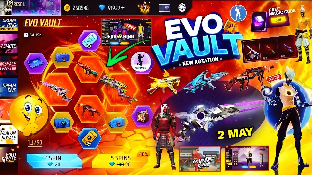 Next Evo Vault Event Free Fire🔥🤯2026 *100% CONFIRM*| 2 May Month Evo Vault Event M1887 Gun Skin