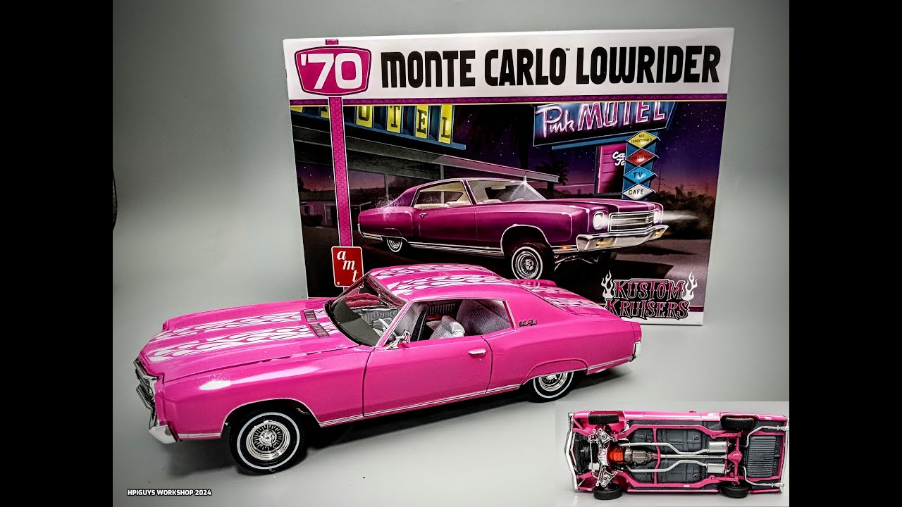 1970 Chevy Monte Carlo 454 Lowrider 1/25 Scale Model Kit Build How To Assemble Paint Decal Interior