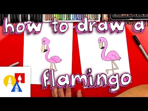 How To Draw A Cartoon Flamingo