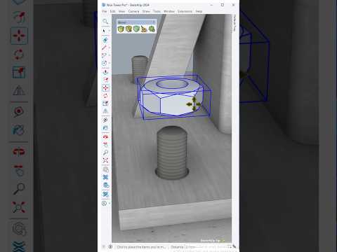 SketchUp tip ✨Precision in every detail! 🏗️🔩 A 3D-modeled bolt and washer assembly in SketchUp