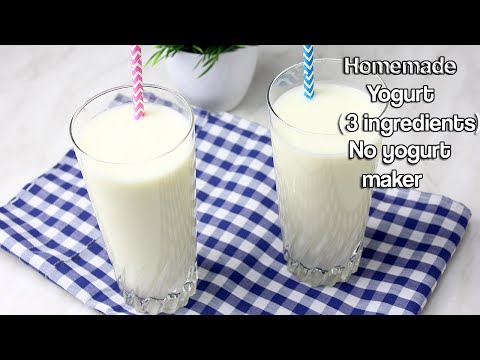 How to Make YOGURT AT HOME(drinkable yogurt)