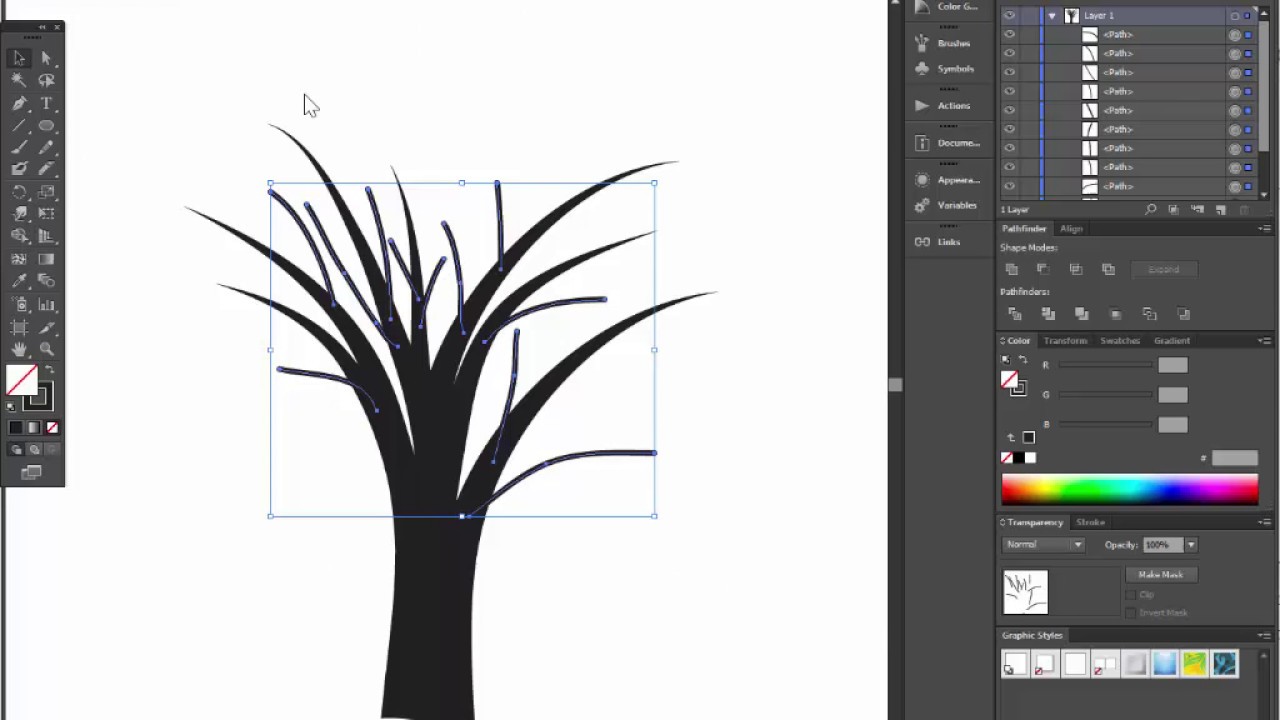 🌳🌳🌳Bare tree adobe illustrator tutorial. Quick and easy way to draw tree for halloween.