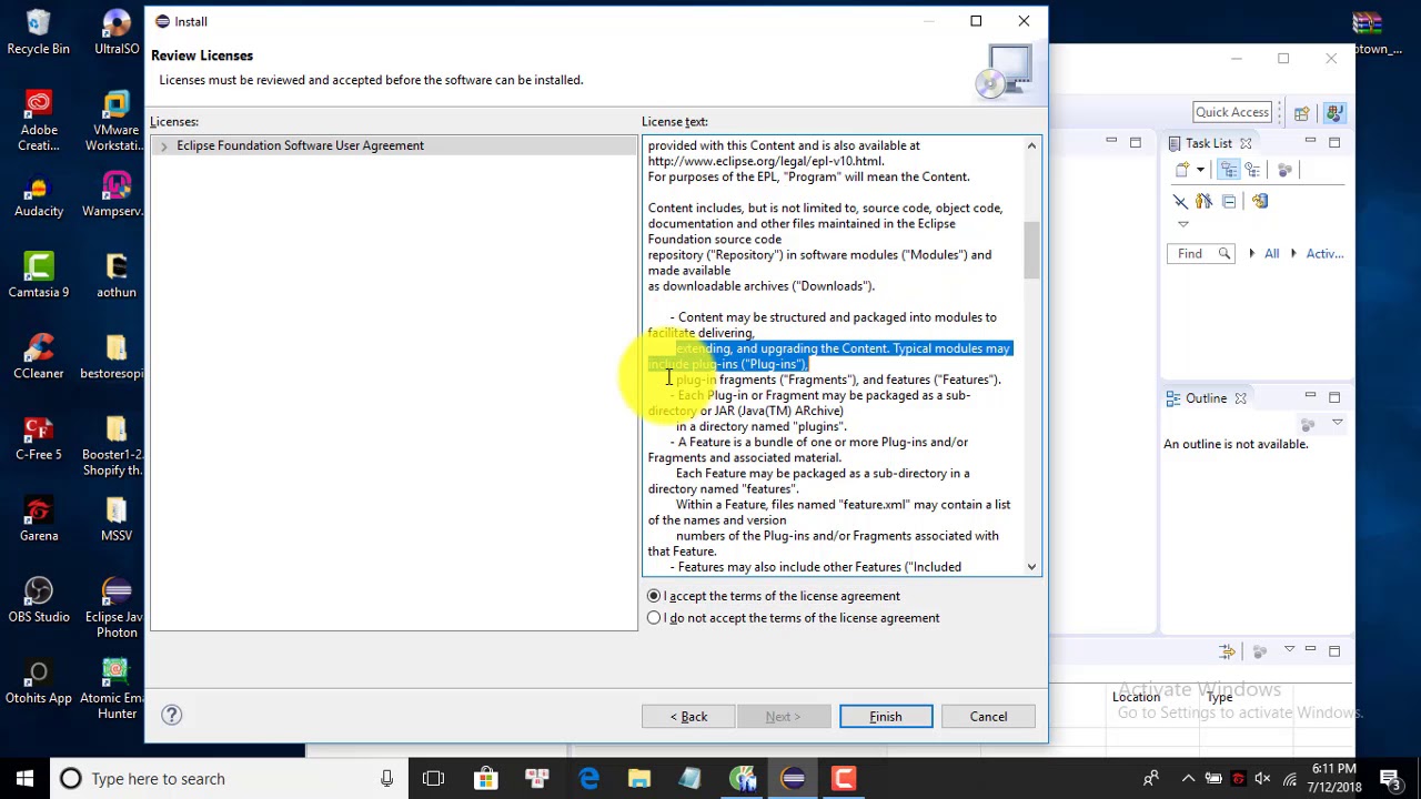 Install Window Builder plugin for Eclipse Oxygen to create Java Swing