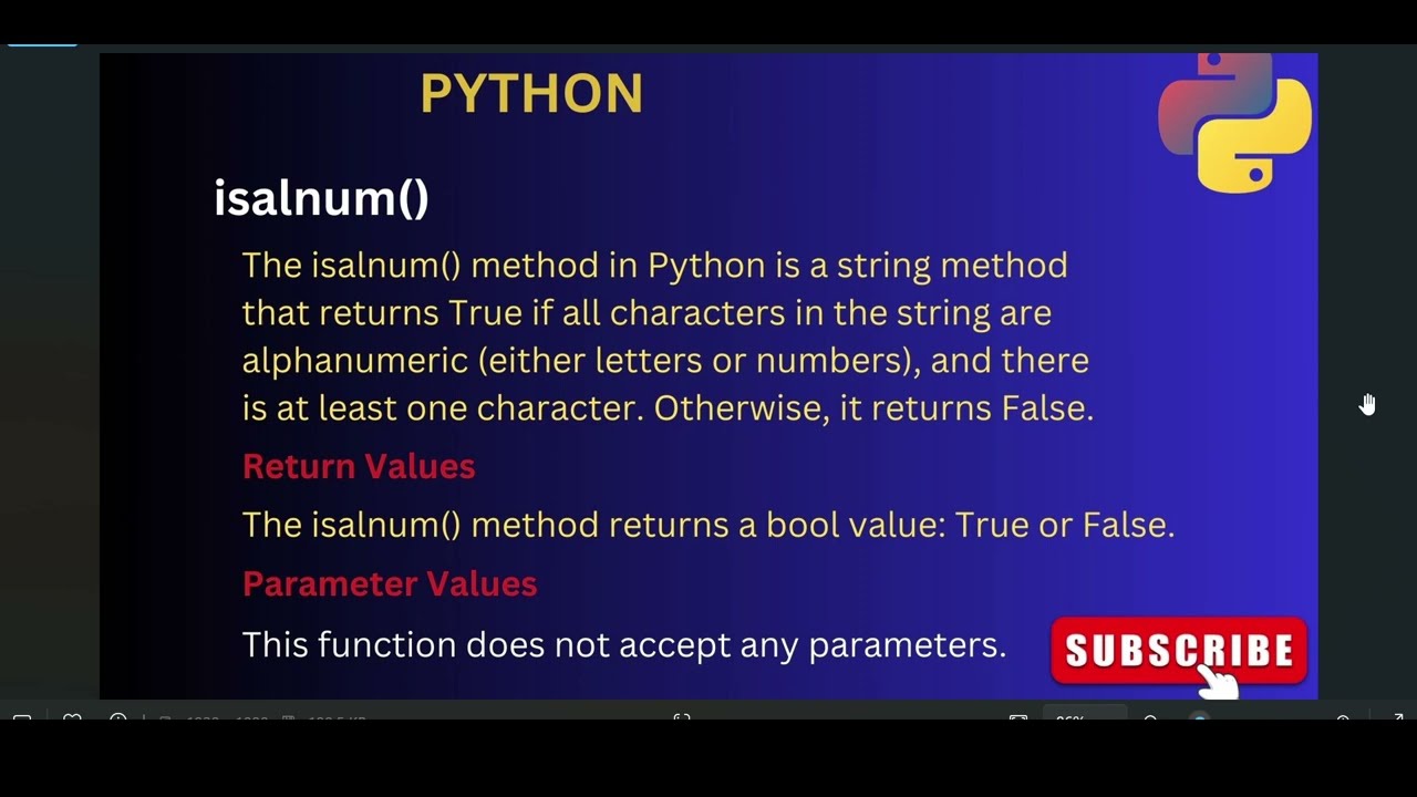isalnum() method in Python(2025)