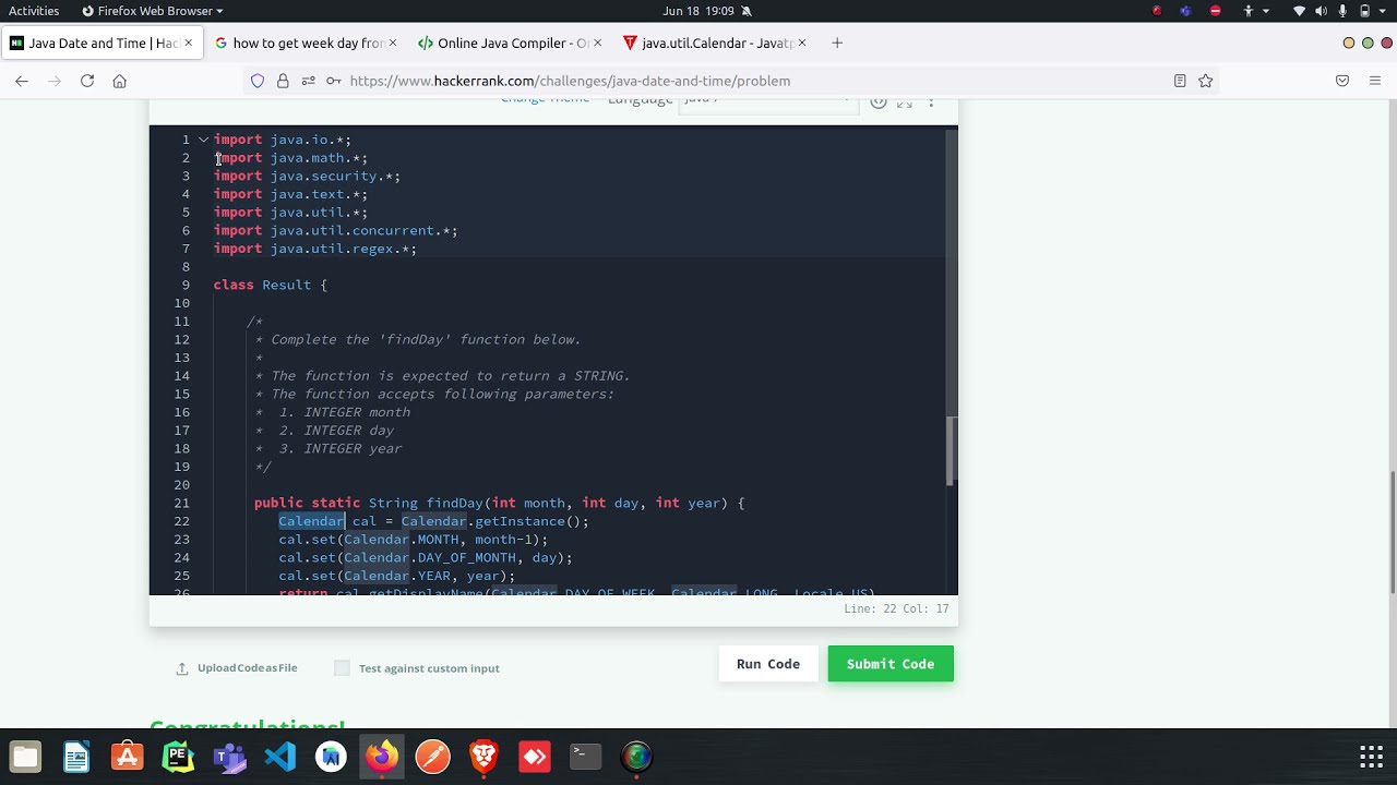 Java Date and Time HackerRank problem easy solution