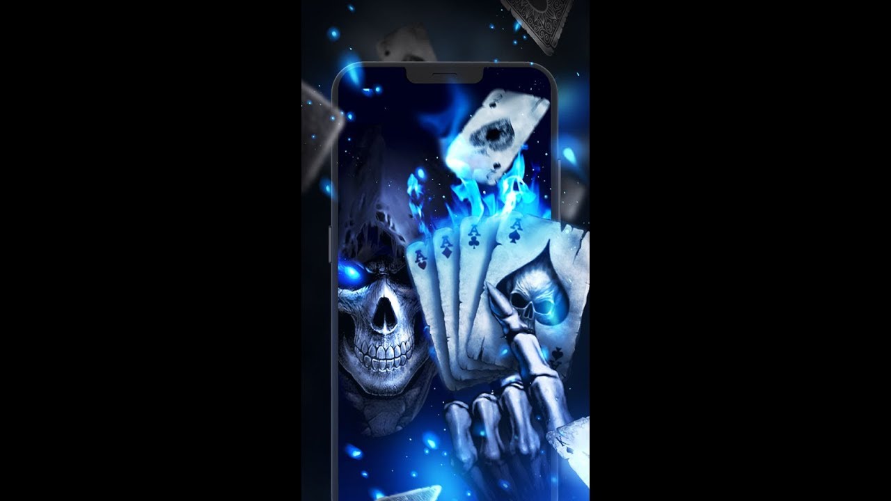 Poker Skull Live Wallpaper with lively gesture effect