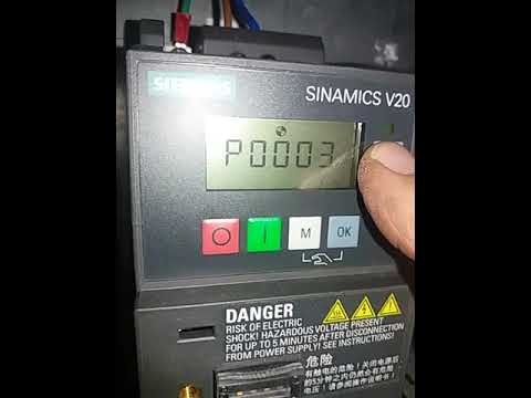 Siemens V20 inverter : how to change speed (p1001)