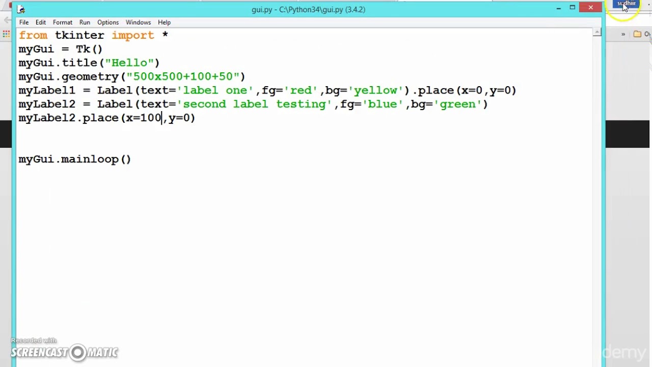 grid and place to change label position in python