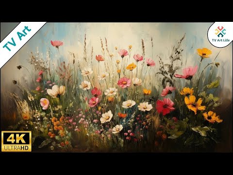 Vintage Floral TV Art Oil Painting | Wildflower Art for Your TV | Free Screensaver | 10 Hours
