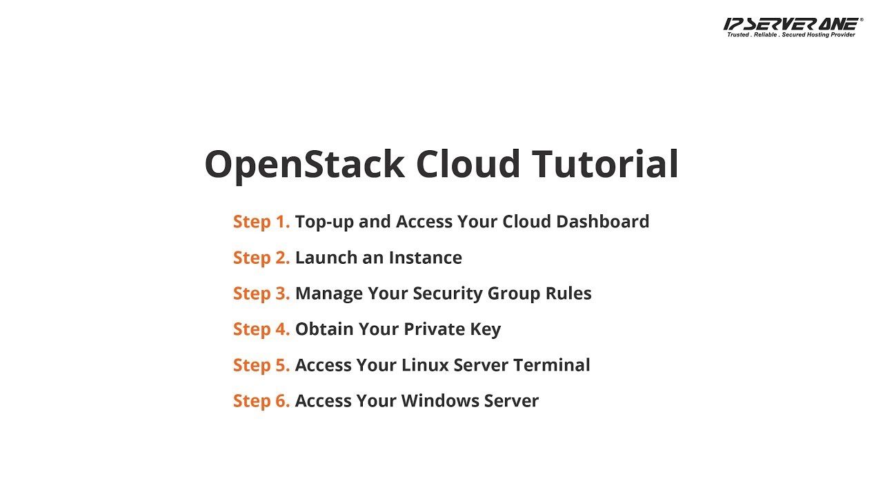 IP ServerOne's OpenStack Cloud Tutorial - Full Version