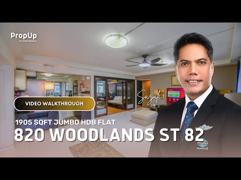 Blk 820 Woodlands Street 82 Jumbo HDB Flat Video Walkthrough - Sazali