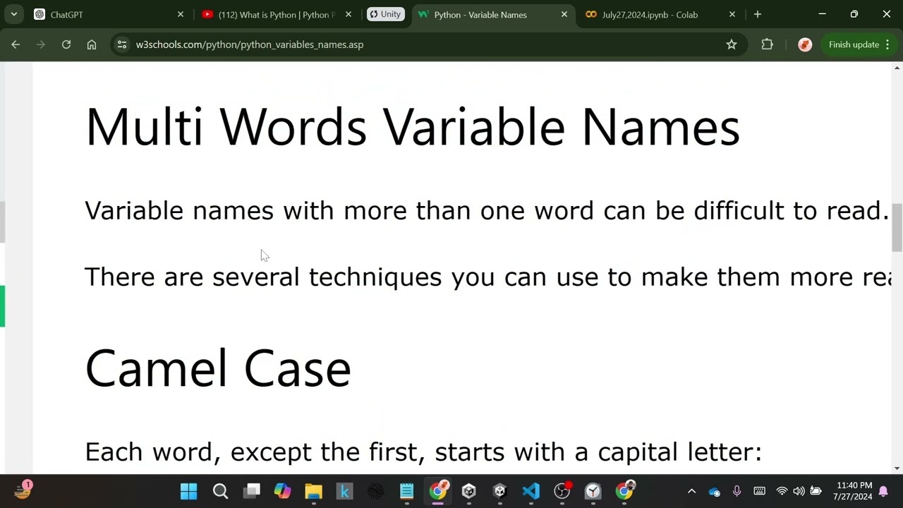 Python Tutorial Part 07 Python Camel Snake Case Variable