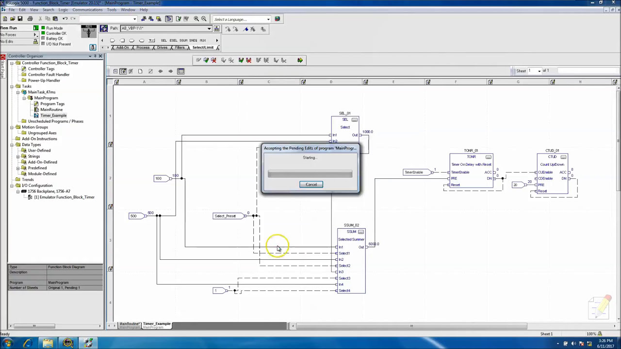 RSLogix 5000 Function Block Select Summer Instruction