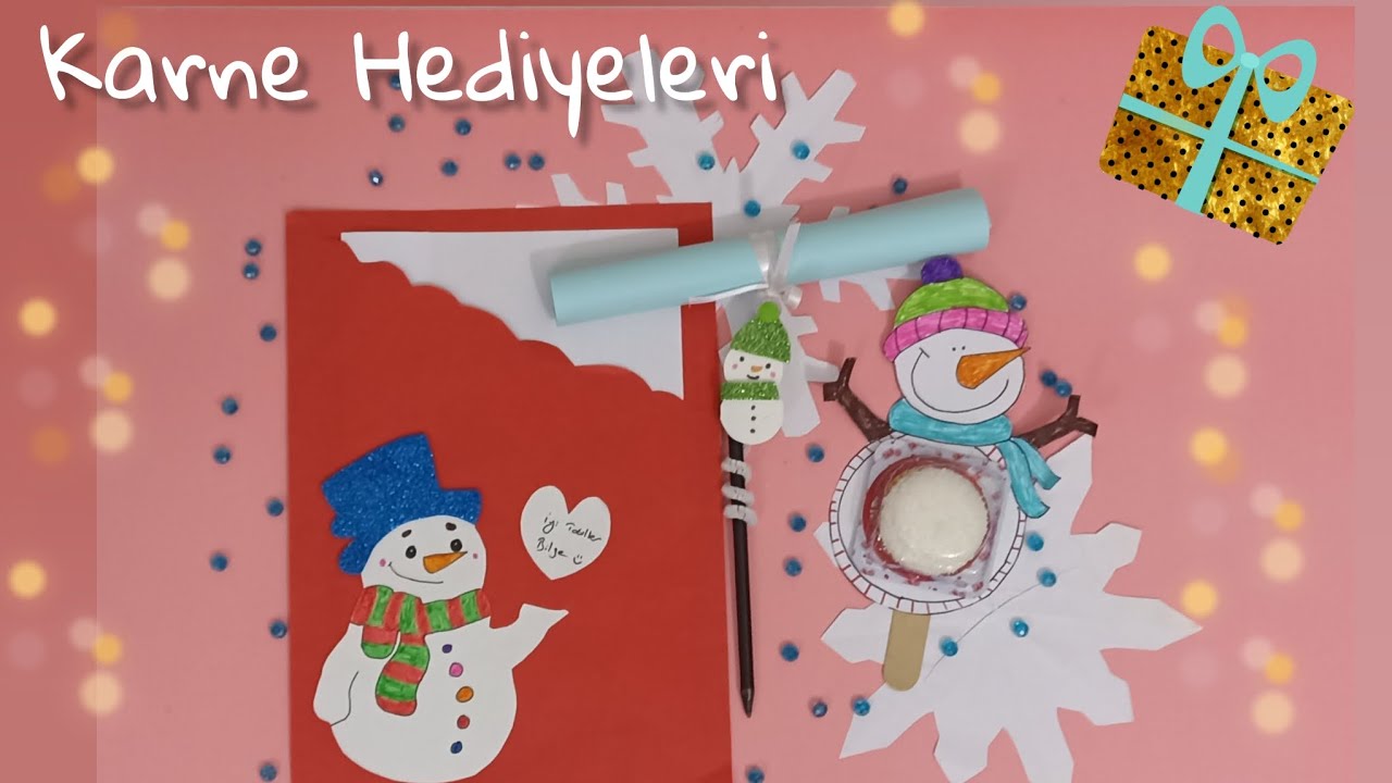 Karne Kılıfı| Karne Hediyeleri| 4 Farklı Karne Hediyesi| Okul Öncesi Kardan Adam Hediye Etkinliği ⛄