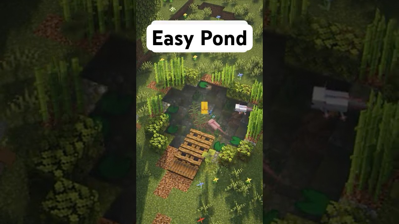 Minecraft: How to Make a Cute Pond 🐟 #shorts