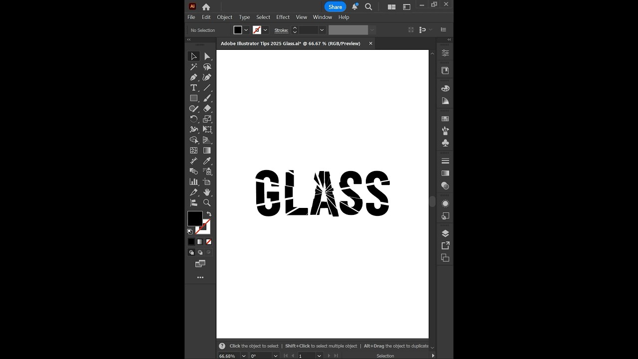 Adobe Illustrator 2025 Tips - How to create Broken Glass Effect Text