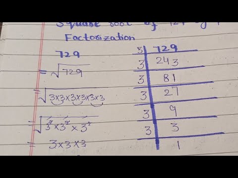 square root of 729 by prime factorization method