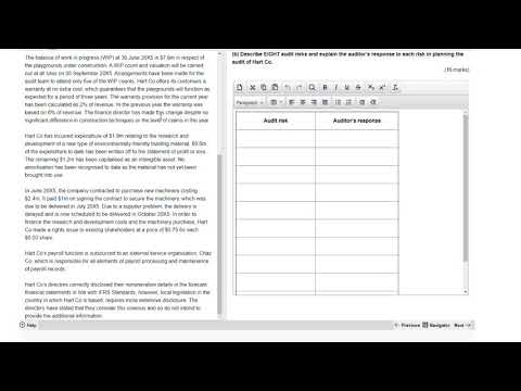 AA Revision Kit SD20 Section B Question 1 - ACCA Audit and Assurance AA Revision