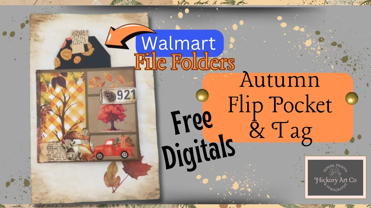 How To - Make a Flip Pocket & Tag Using Walmart File Folder and Free Digital Kit