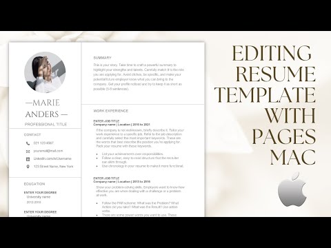 Editing resume template in Pages on MAC