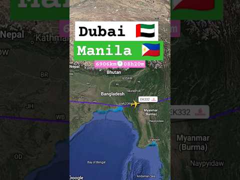 Dubai 🇦🇪 to Manila 🇵🇭 flight | #dubaiairport #manila #airline #navigation #flight #cabincrewjobs
