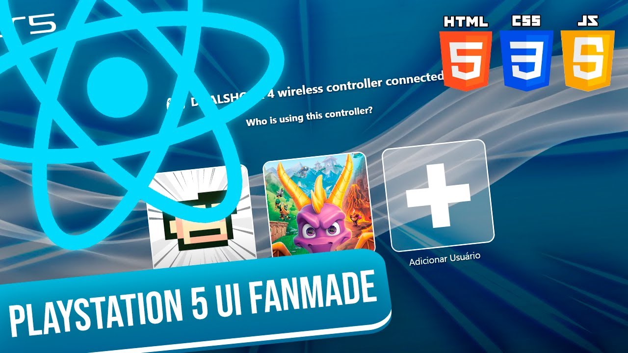 Fan-made website based on the Playstation 5 user interface (UI)