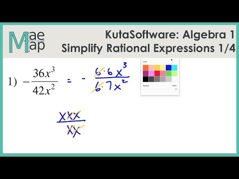 KutaSoftware: Algebra 1- Simplifying Rational Expressions Part 1