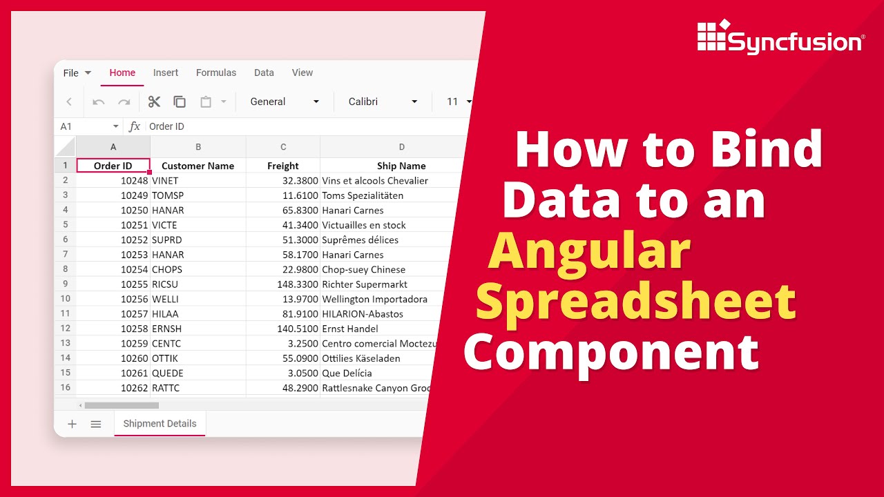 How to Bind Data to an Angular Spreadsheet Component