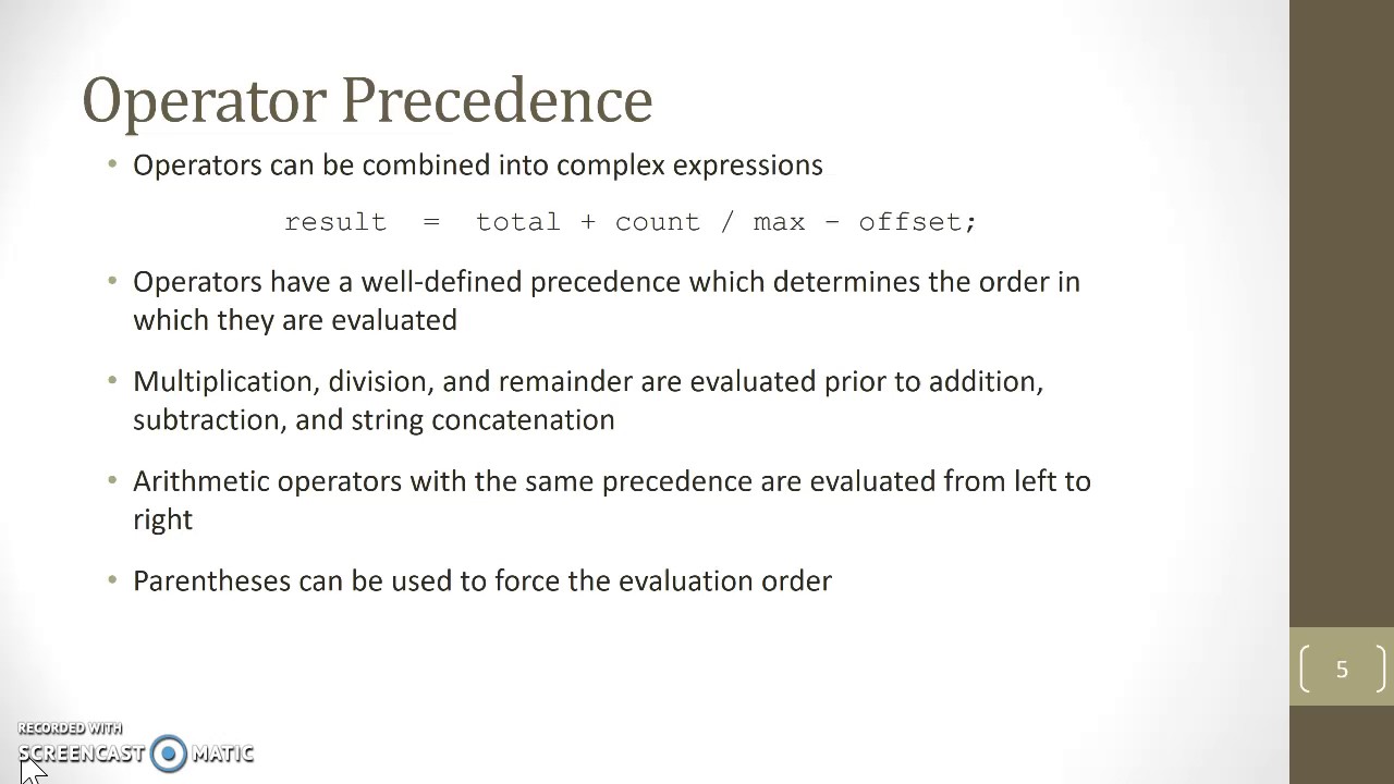 Arithmetic Expressions & Data Conversions