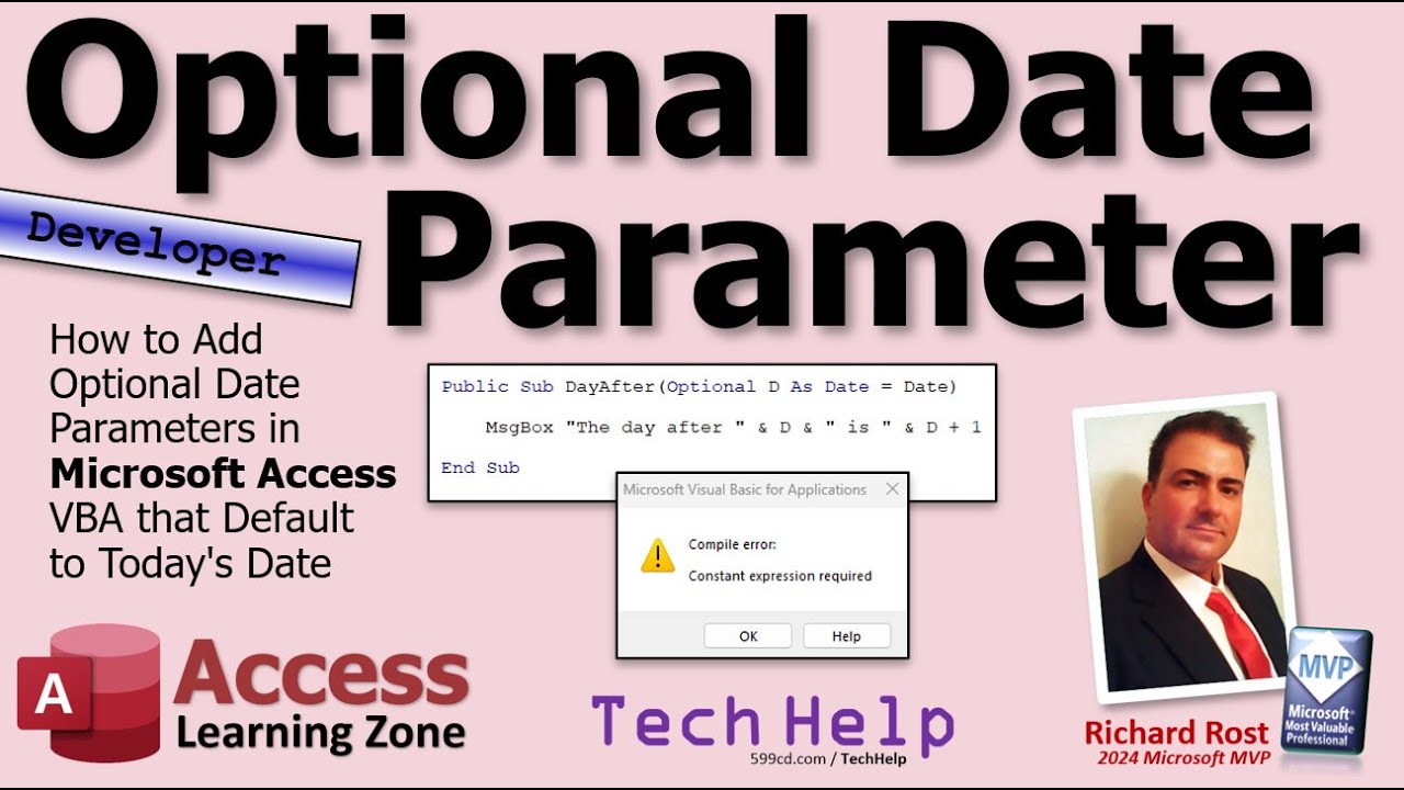 How to Add Optional Date Parameters in Microsoft Access VBA that Default to Today's Date