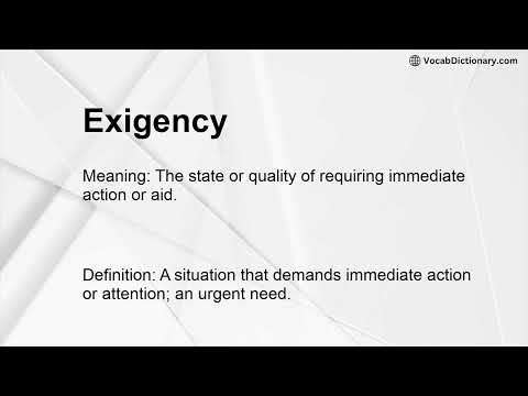 Exigency Meaning