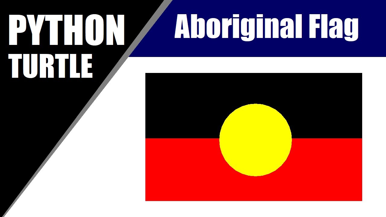 Python Turtle - Draw Aboriginal National Flag In Python Turtle Graphics By #BKTutorial