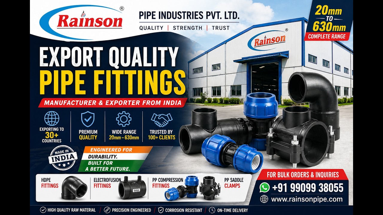 RAINSON  | HDPE, Electrofusion & PP Fittings Manufacturer & Exporter (20mm–630mm)