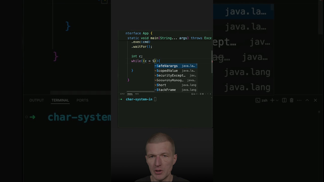 Interactive (Raw) Character Input #java #shorts #coding #airhacks