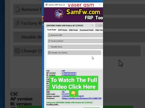 How To Use SamFw Tool To Bypass FRP On SAMSUNG Phones