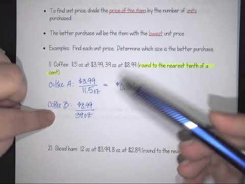 Unit Price and Applications - Foundations of Mathematics