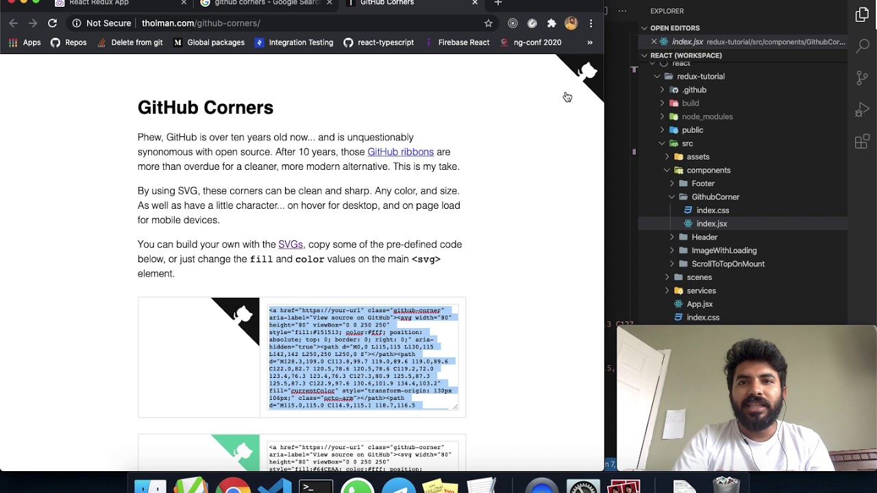 Add a Github Corner in your website | batbrain9392
