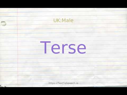 How to pronounce terse